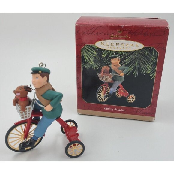 Hallmark | Holiday | Hallmark Biking Buddies Ornament 997 Vintage Boy ...